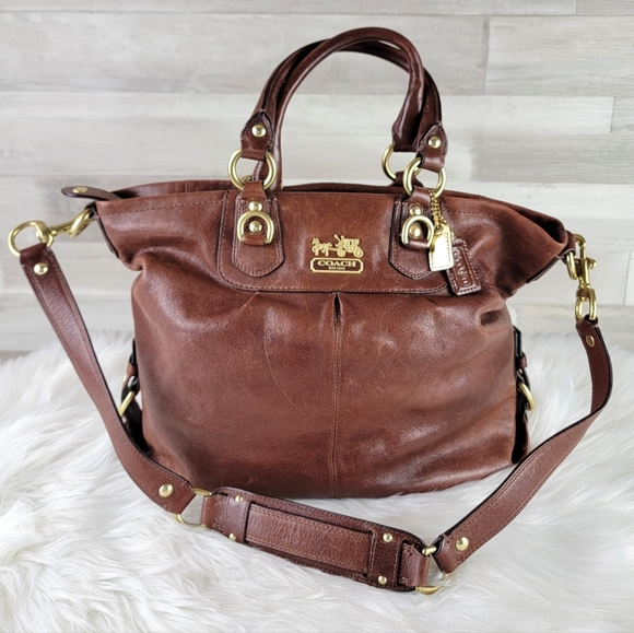 Coach | Bags | Coach Madison Brown Leather Top Handle Satchel 2935 ...